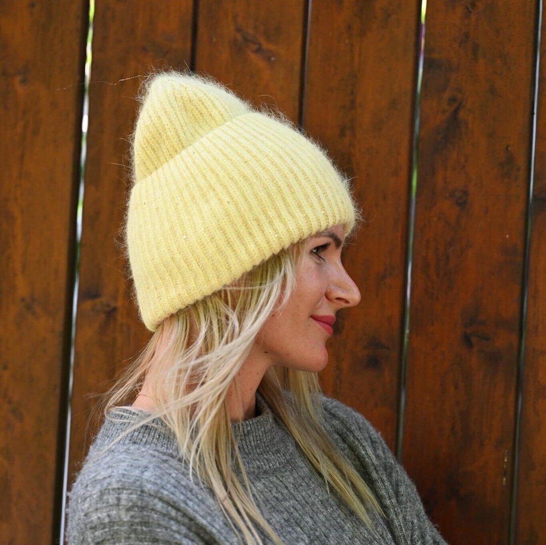 10 Colors Soft Fluffy Angora Wool Merino Wool Winter Hat for Woman ...