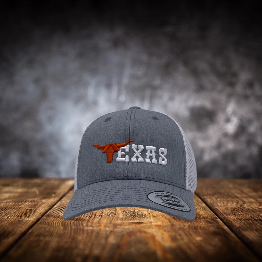 Texas Hat, Texas Longhorn Trucker Hat, TX Hat, Embroidered Trucker Hats ...