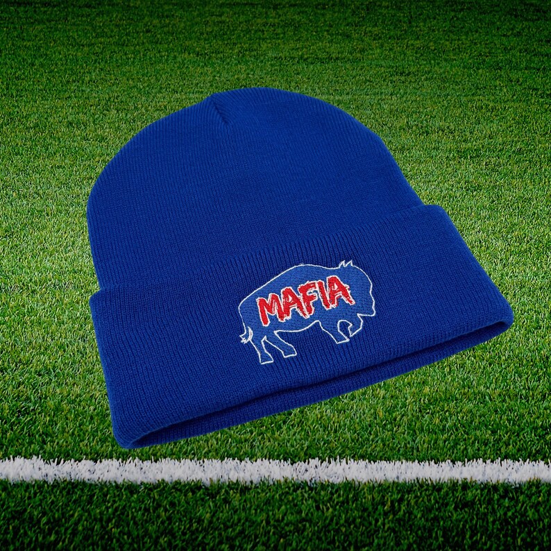Buffalo Embroidered Beanie, BUF Mafia, Buffalo Football, Mafia Beanie ...
