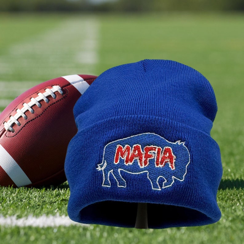 Buffalo Embroidered Beanie, BUF Mafia, Buffalo Football, Mafia Beanie ...