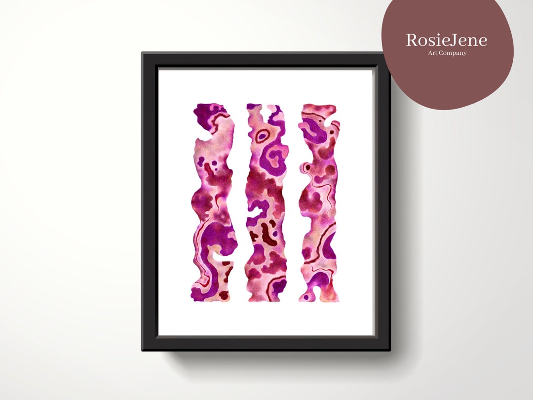 Purple Marbled Abstract Art Print: Funky Geometric Shapes, Bacon ...