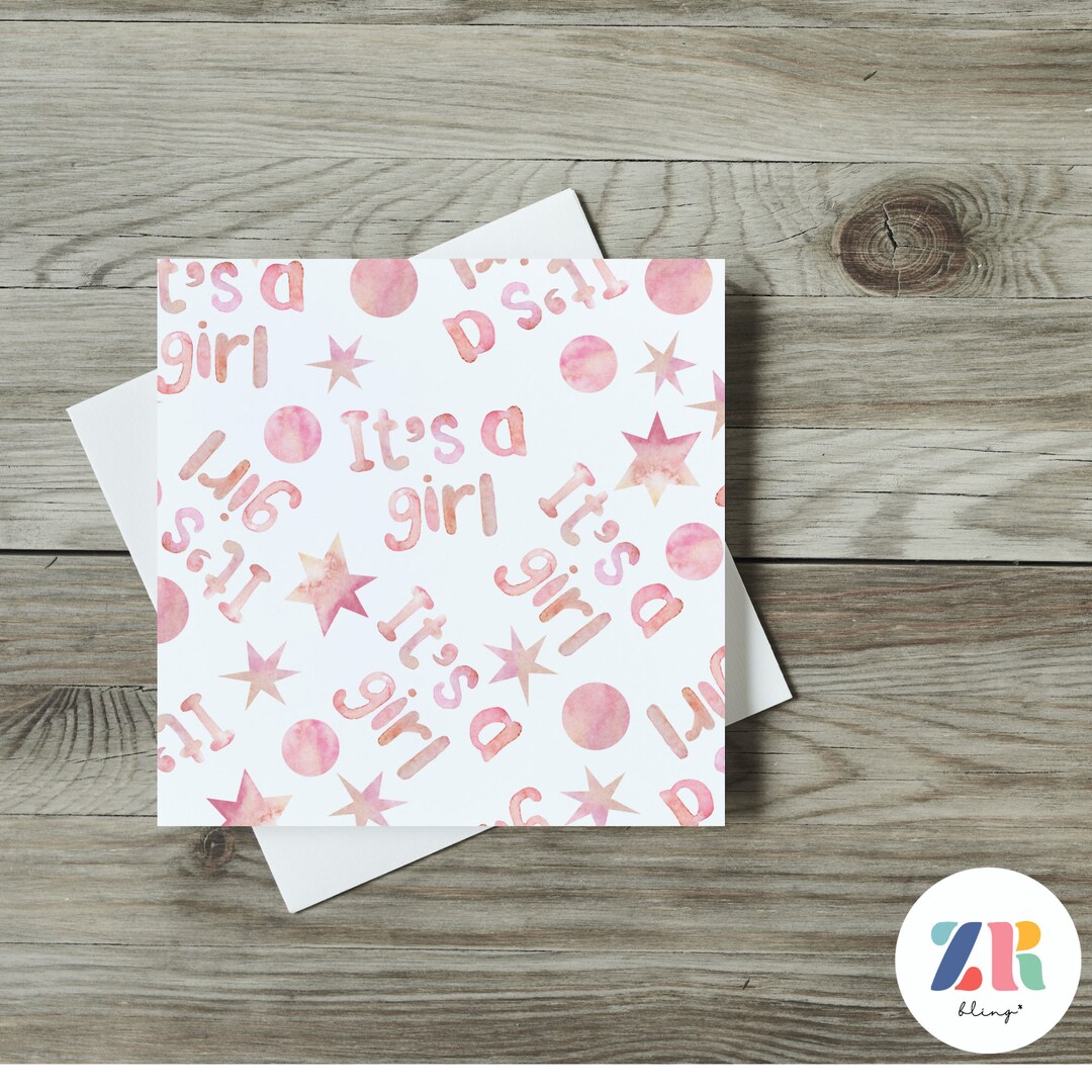 It's a Girl Card Gender Reveal Card for Mom Baby Shower Birth ...