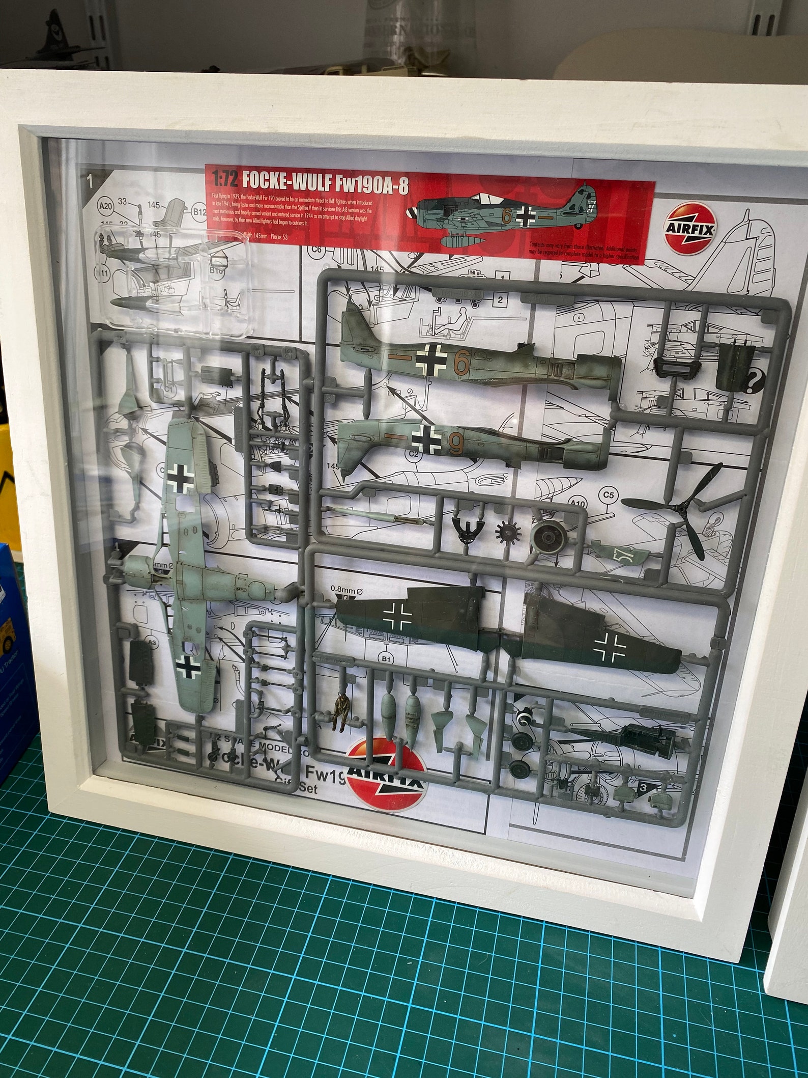 Framed Deconstructed Model Kit, 1/72 Scale Airfix Spitfire, Zero, Me109 ...