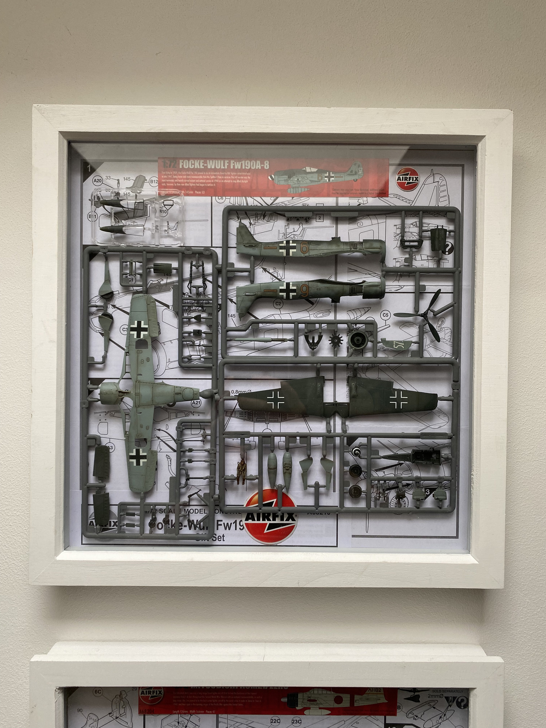 Framed Deconstructed Model Kit, 1/72 Scale Airfix Spitfire, Zero, Me109 ...