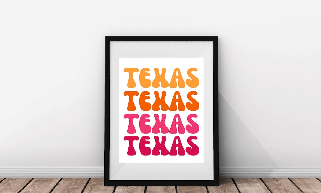 Texas Retro Printable Digital Print | Retro Home Decor | Texas Sign ...