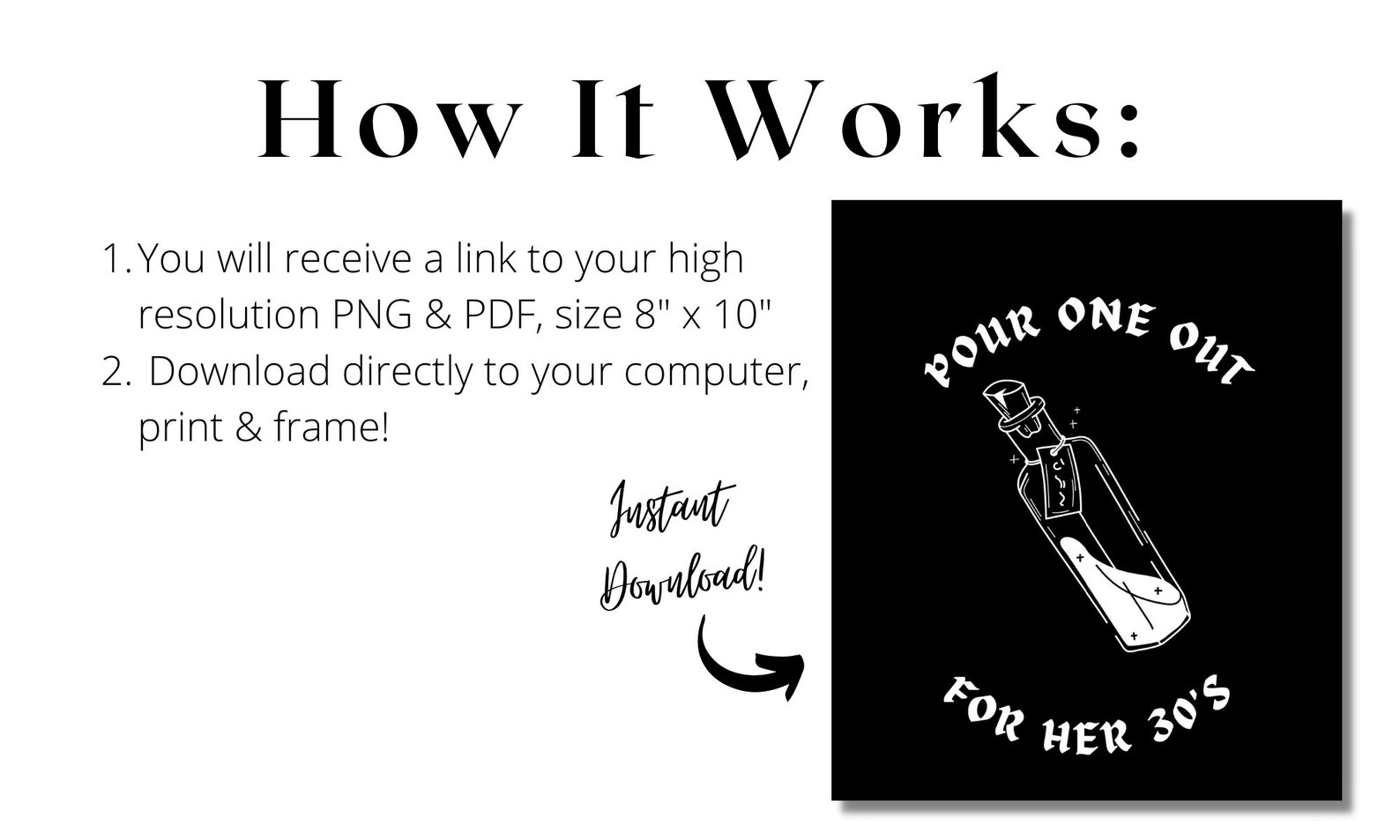 Pour One Out for Her 30s Bar Sign | 40th Birthday Printable Bar Sign ...