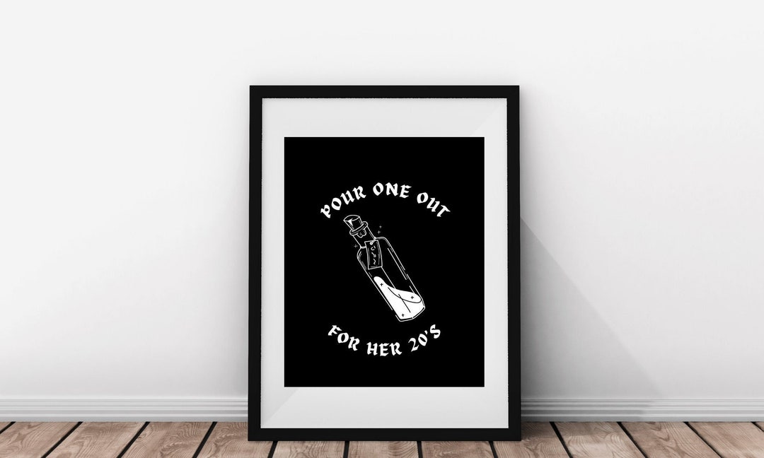 Pour One Out for Her 20s Bar Sign | 30th Birthday Printable Bar Sign ...