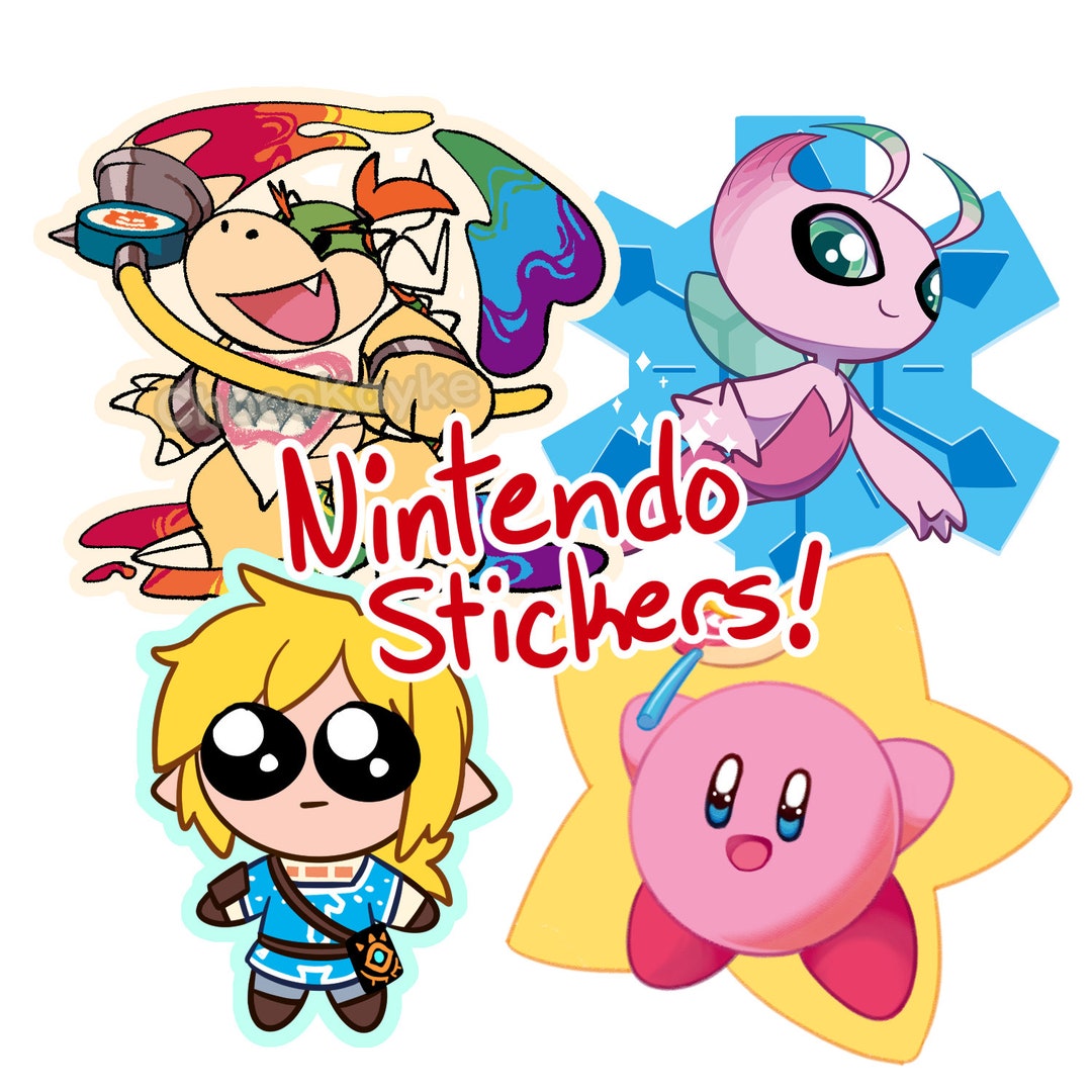 Nintendo 3in Stickers - Bowser Jr, Autism Creature Link, Kirby, PMD ...