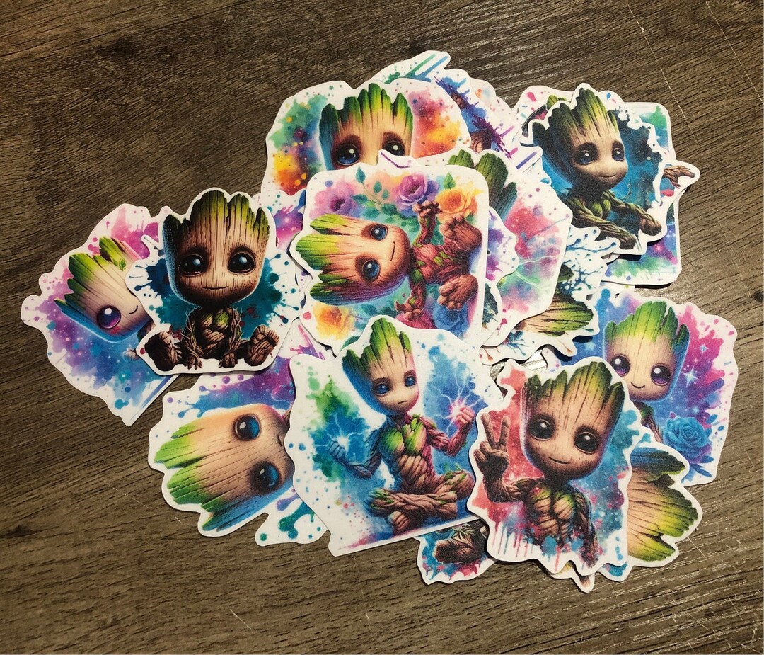 Baby Groot Color Splash Matte Stickers// Superheroes // I Am Groot ...