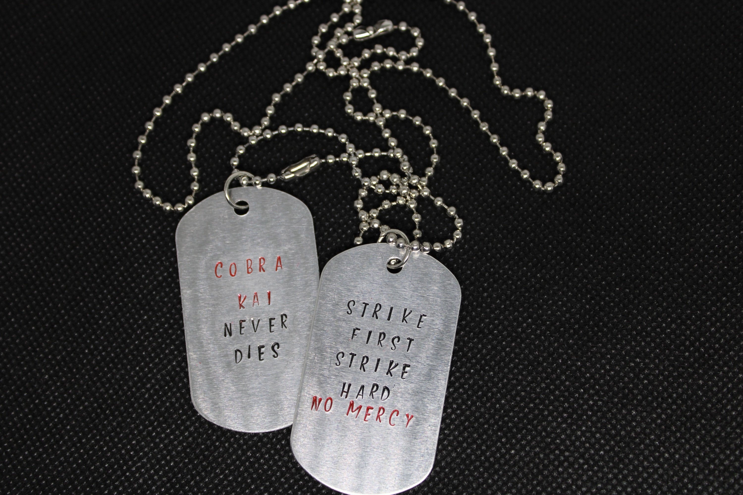 Cobra Kai Hand Stamped Aluminum Dog Tags - Etsy