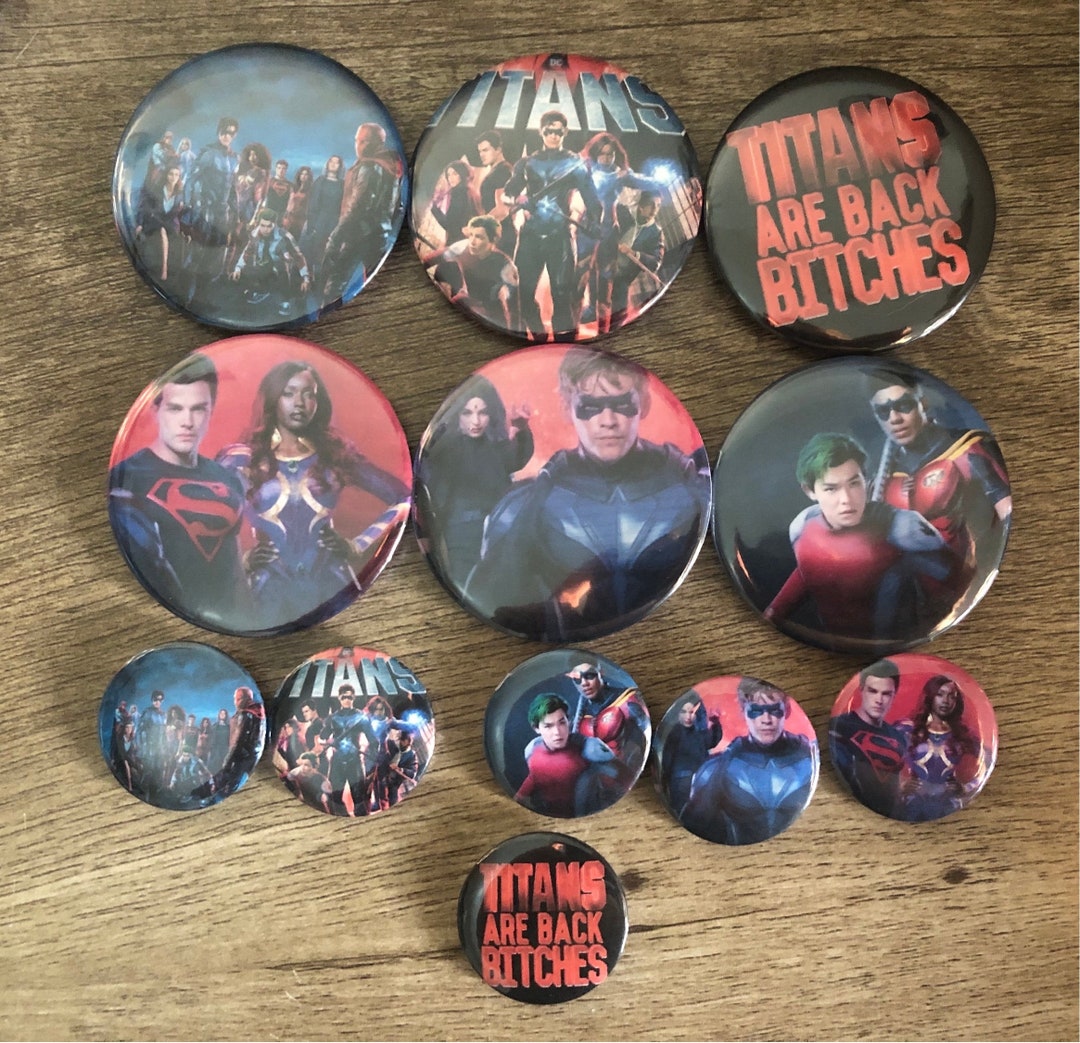 DC Titans Character Bundle Buttons // Pinback Buttons // Teen Titans ...