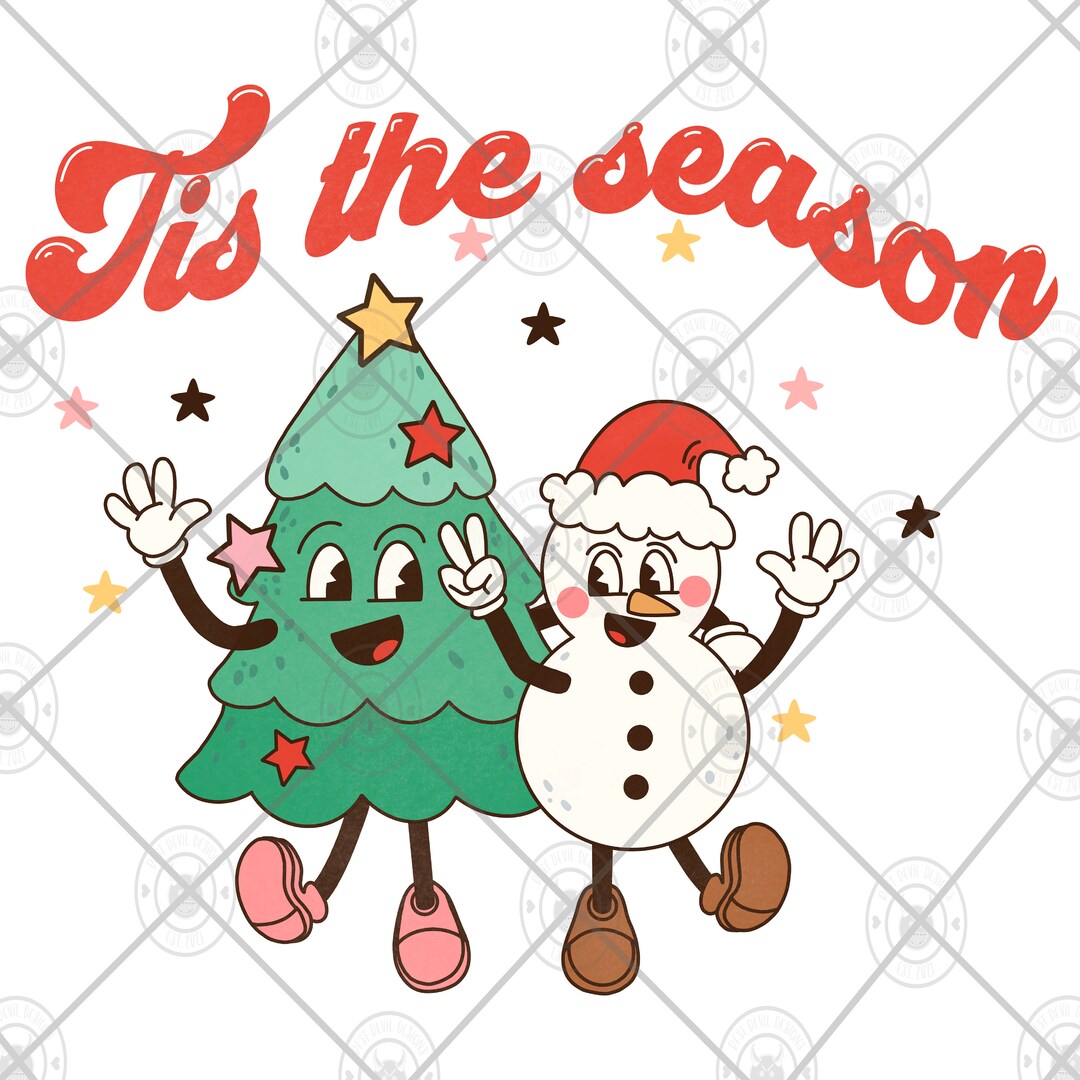 Tis the Season Retro Christmas Design PNG Digital Download - Etsy