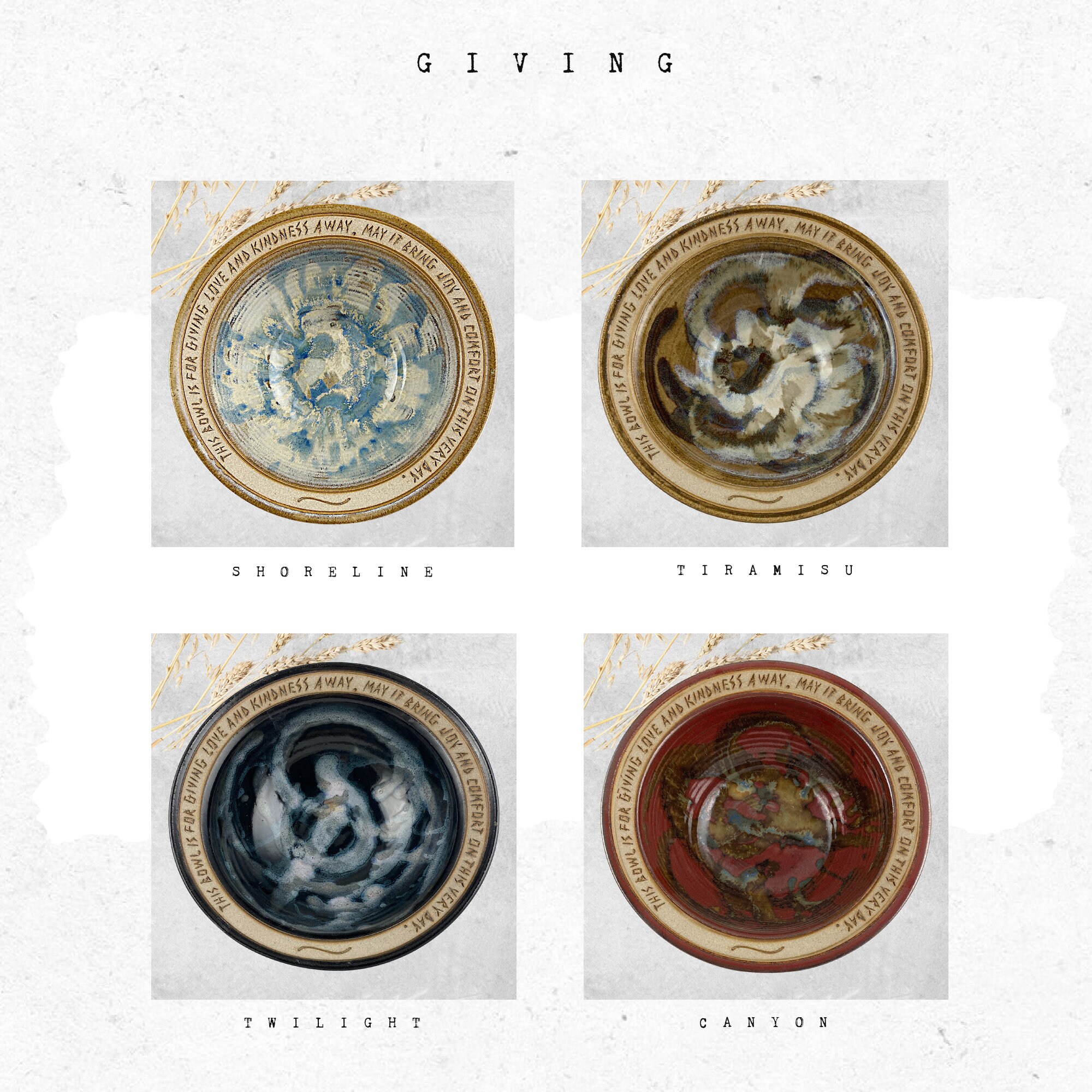 Pass Around Gift • Handmade Pottery Bowls • Giving Thanks Bowl • Family ...