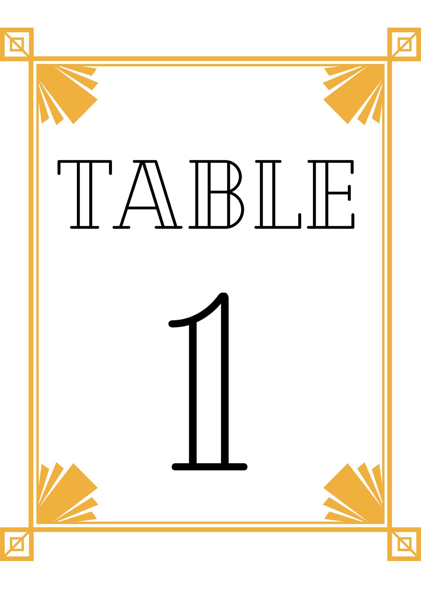 Art Deco Table Numbers 1-25 - Etsy