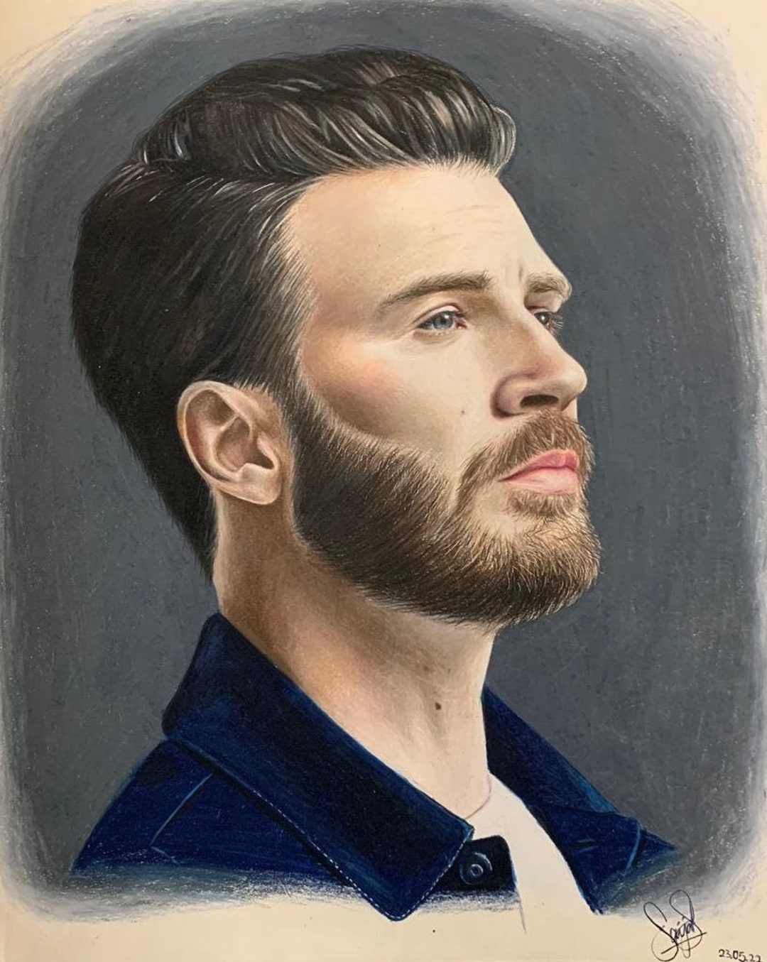 Chris Evans Drawing Print - Etsy
