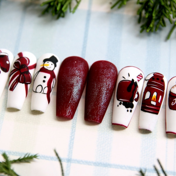 Snowman Nails - Etsy