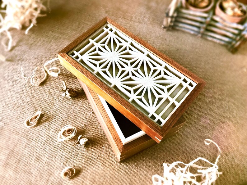 Kumiko Box Keepsake Wooden Jewellery Box Sandalwood Gift Box Japanese ...