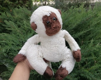 Plush White Monkey - Etsy