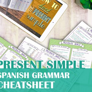 Present Simple Spanish Grammar Cheatsheet | Printable Cheatsheet ...