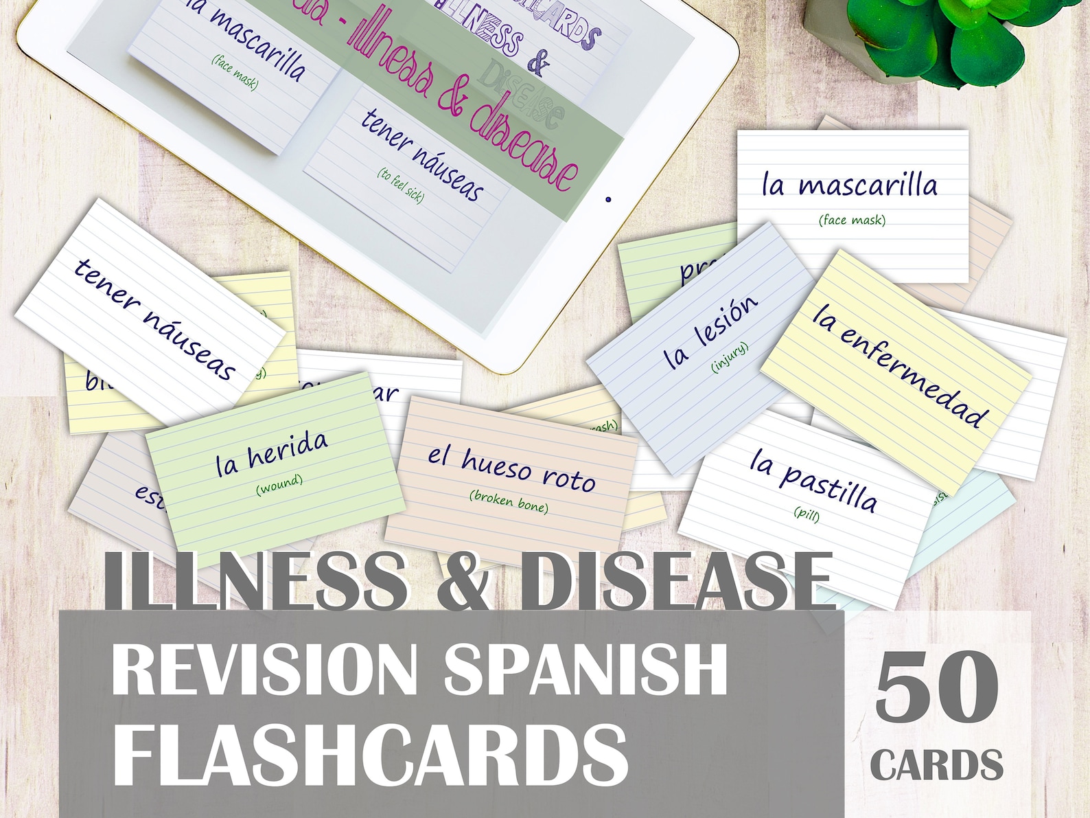 Illness & Disease Spanish Revision Flashcards Printable Flashcards ...
