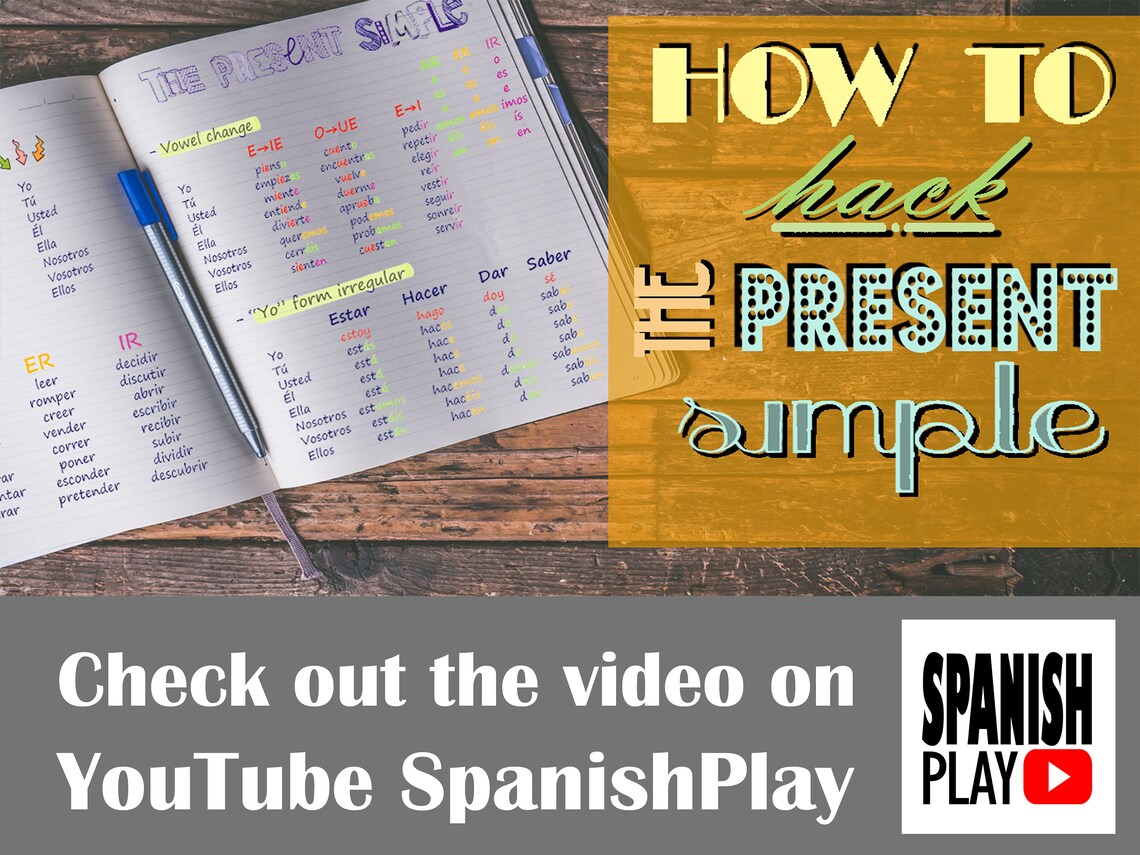Present Simple Spanish Grammar Cheatsheet | Printable Cheatsheet ...