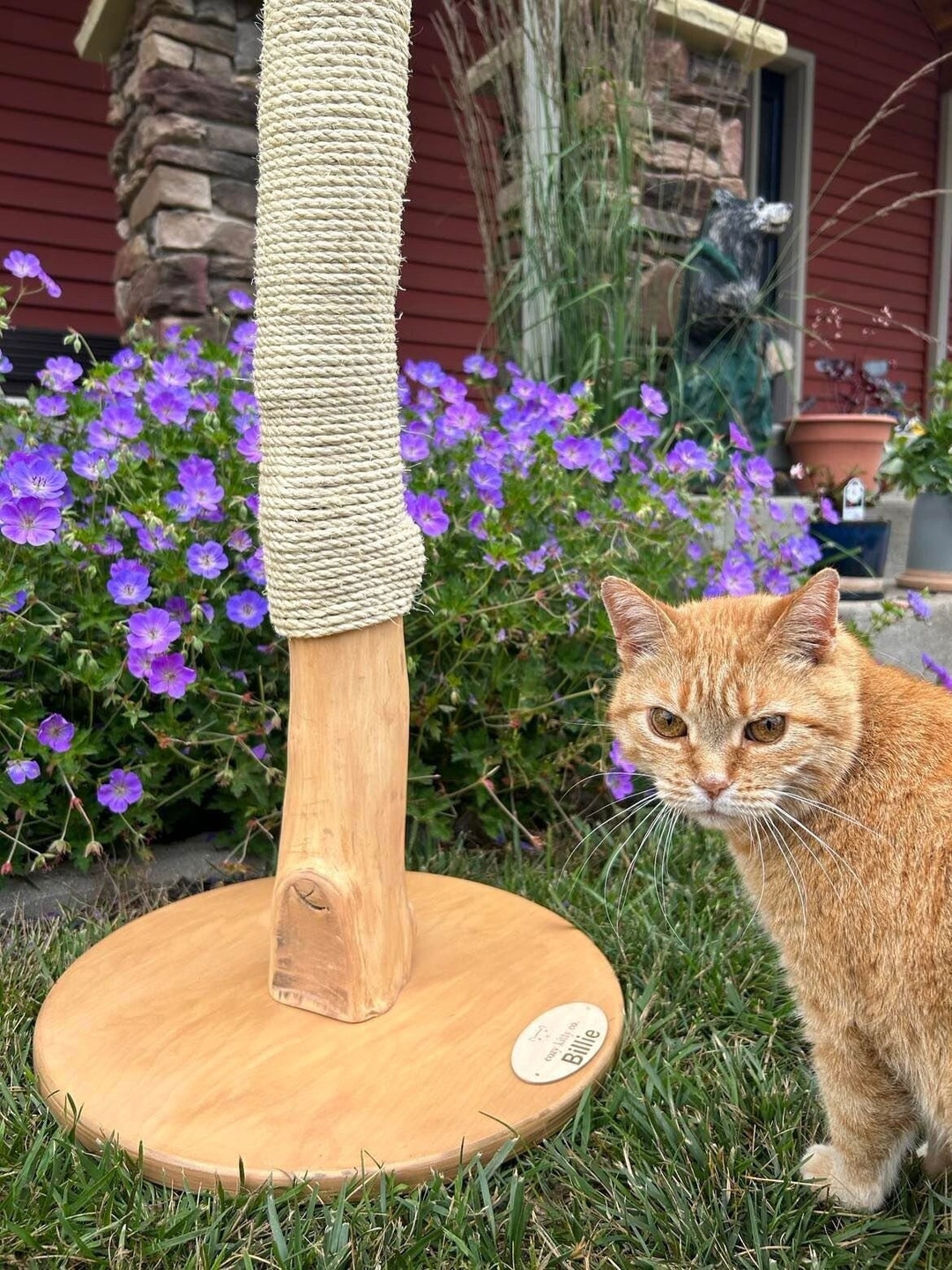 Hardwood Sisal Custom Cat Scratching Post - Etsy