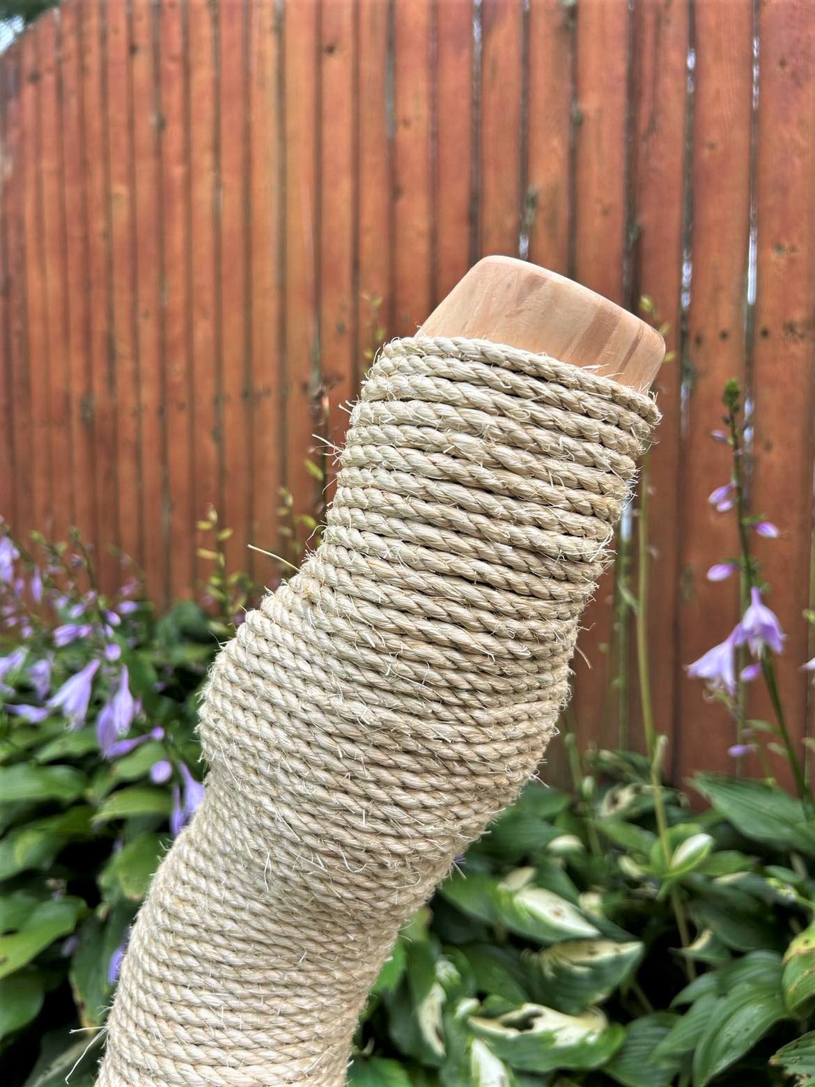 Hardwood Sisal Custom Cat Scratching Post - Warm Catpuccino Tan Base ...