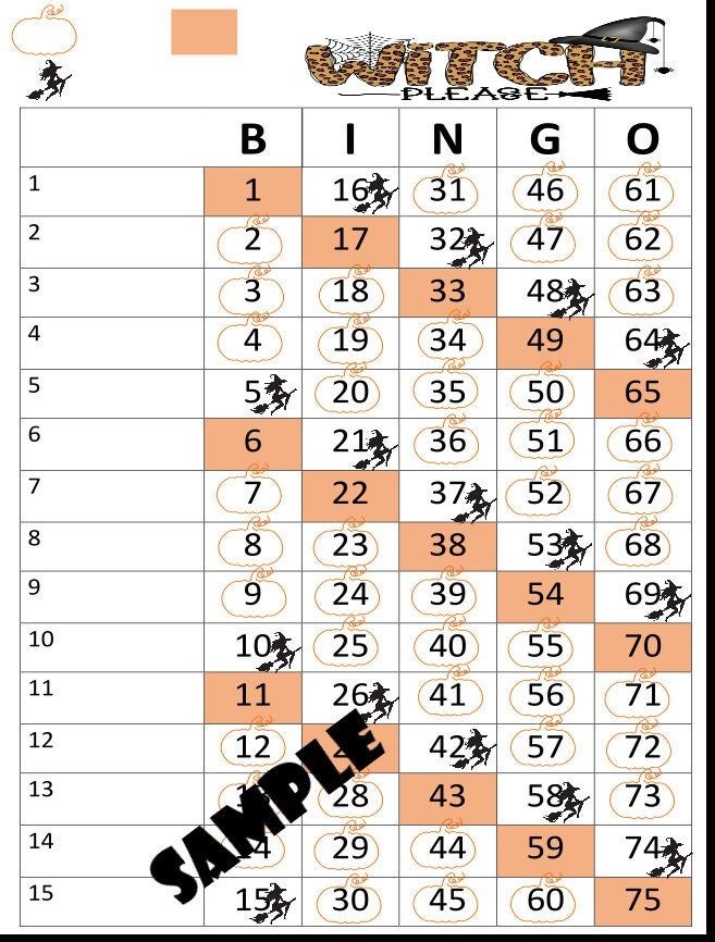Printable Halloween Bingo Sheet, Bingo PDF, Printable Bingo, Halloween ...