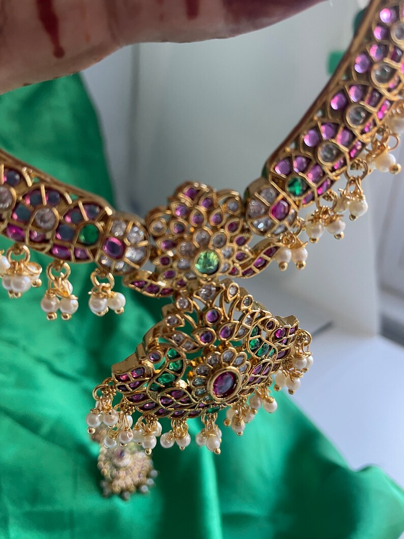 South Indian Kemp Stone Mango Necklace - Etsy