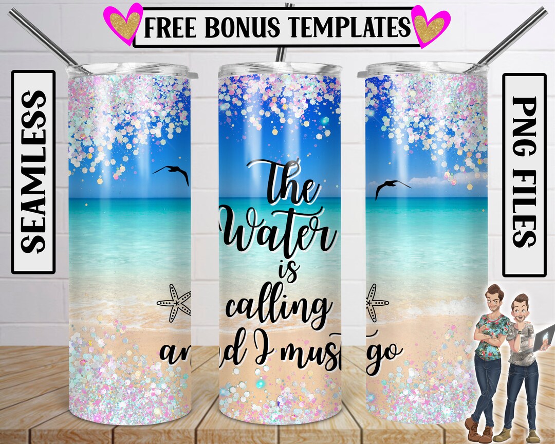 The Water is Calling and I Must Go Tumbler 20oz Design, Beach Pink ...