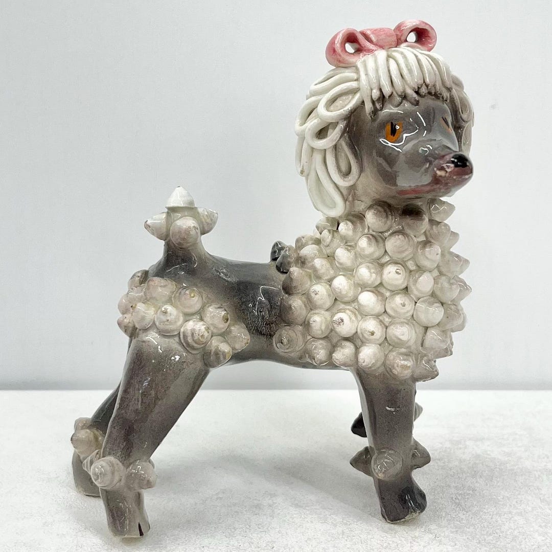 Vintage Doris Dawson Spikey Spaghetti Poodle Dog Figurine Rare Kitsch ...