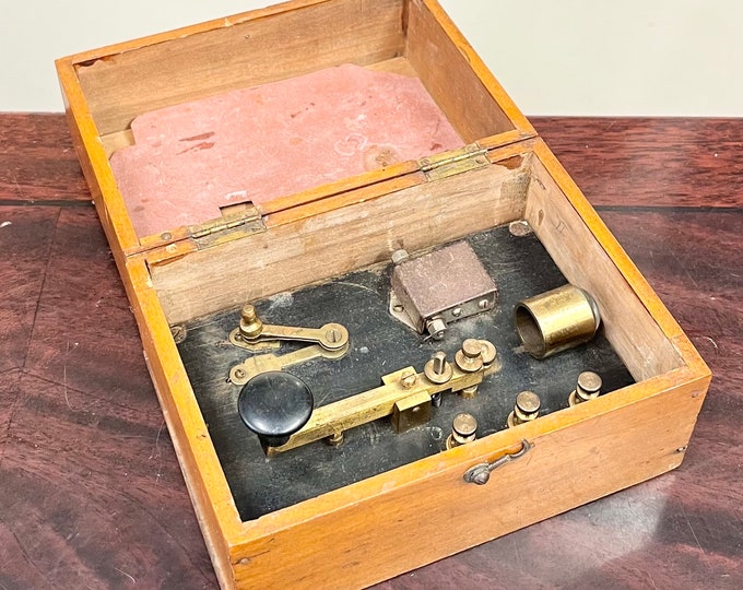 1920’s 1930’s Scratch Built Morse Code Communicator in Wooden Box With ...