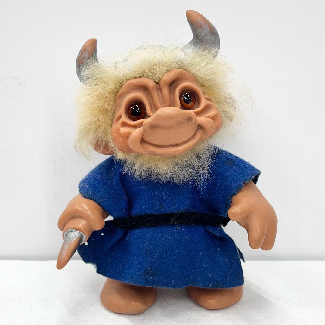 Vintage RARE 1965 Viking Dam Troll UK Regd Des Doll 6.5 7 Navy Blue ...