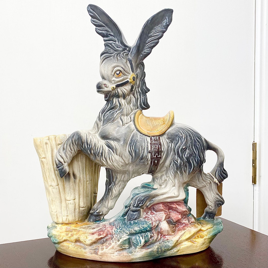 Vintage 1960s 1970s Ceramic Donkey Ornament Vase Pot Made - Etsy