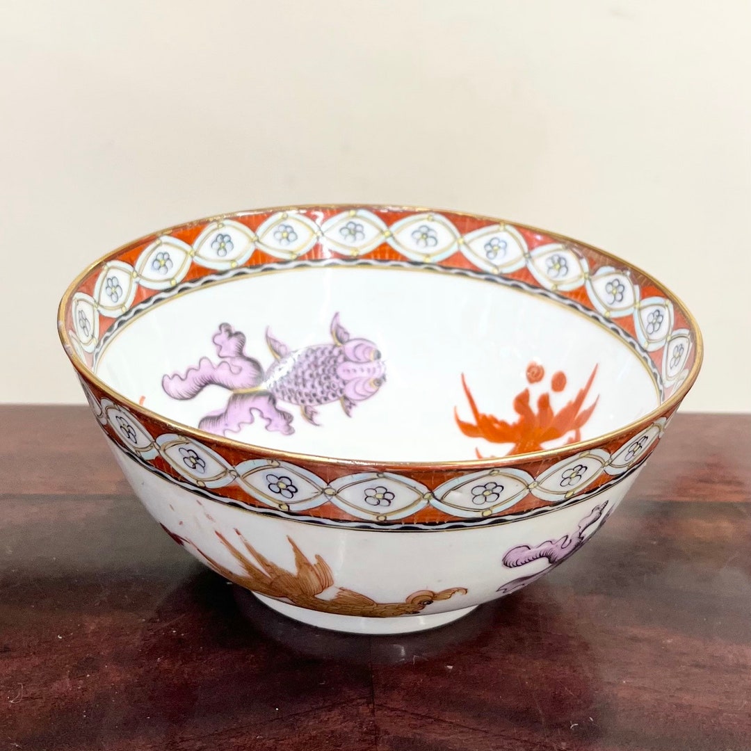 Vintage Porcelain Chinese Hand Painted Small Fish Bowl With Koi ...