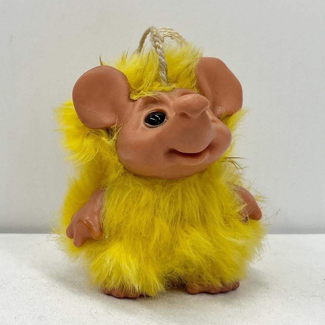 Vintage Rauls Happy Gang Mouse Troll Doll 3 With Yellow Real Fur Hair ...