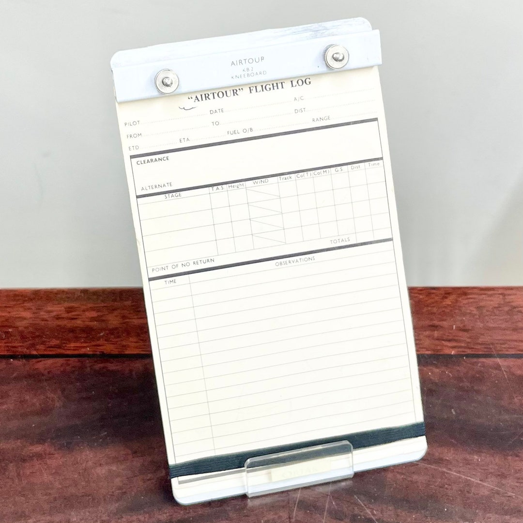 Vintage Airtour KB2 Kneeboard Flight Pilot Aid Air Tool Flight Log ...