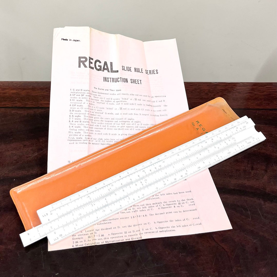Vintage Regal Slide Rule No.a13 in Plastic Sleeve With Instructions ...