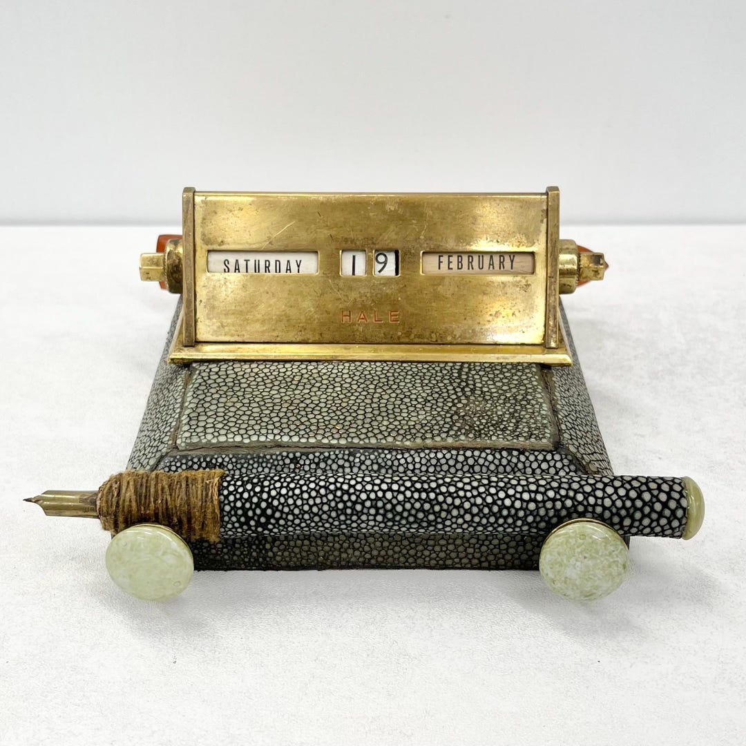 Antique Victorian Shagreen Hale Perpetual Desk Top Calender C.1880 ...