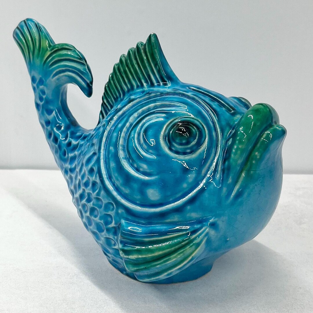 Vintage Mid Century Bitossi Style Ceramic Fish Figure Money Box ...