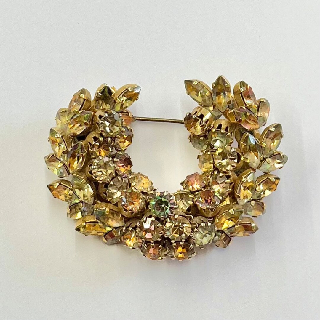 Vintage Schoffel & Co 1950s 1960s Austrian Crystal Statement Brooch in ...