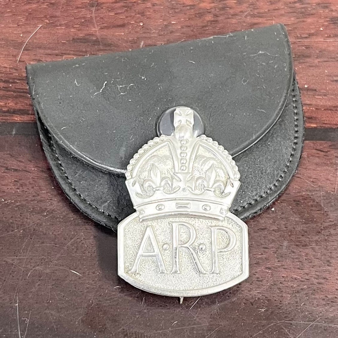 Vintage Antique A.R.P Badge Military Air Raid Precaution Silver Plate ...
