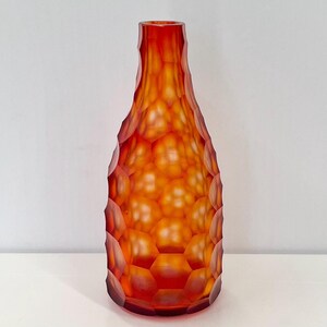 Rare Vintage Handblown Orange / Amber Murano Battuto Bottle Vase ...