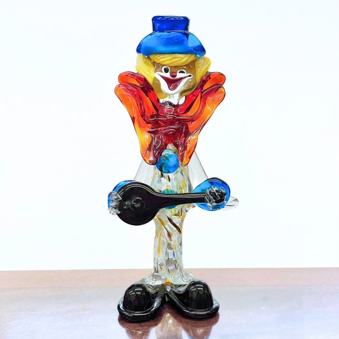 Vintage Large 1960’s - 1970’s Murano Glass Clown Figurine With a Banjo ...