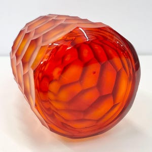 Rare Vintage Handblown Orange / Amber Murano Battuto Bottle Vase ...