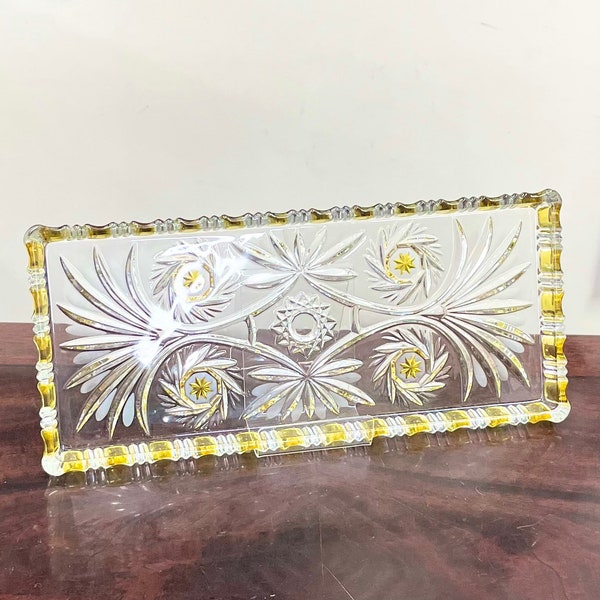 Cut Glass Tray - Etsy