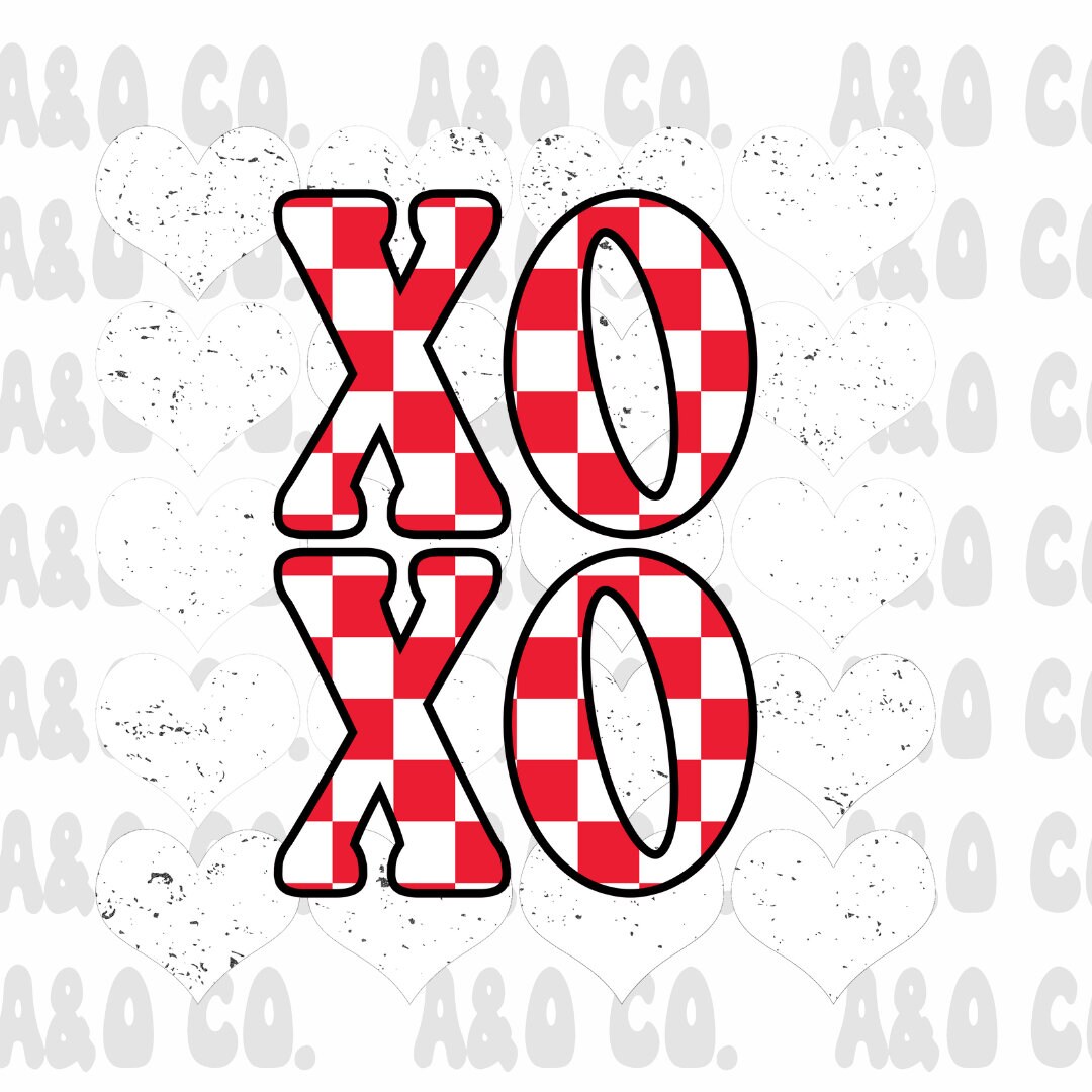 XOXO Checkered PNG File | Valentines Png | Trendy Valentines Dtf ...