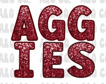 Gig Em Faux Sequins PNG| Gig Em Aggies | Aggies Faux Sequins PNG | Aggies Faux Embroidery ...