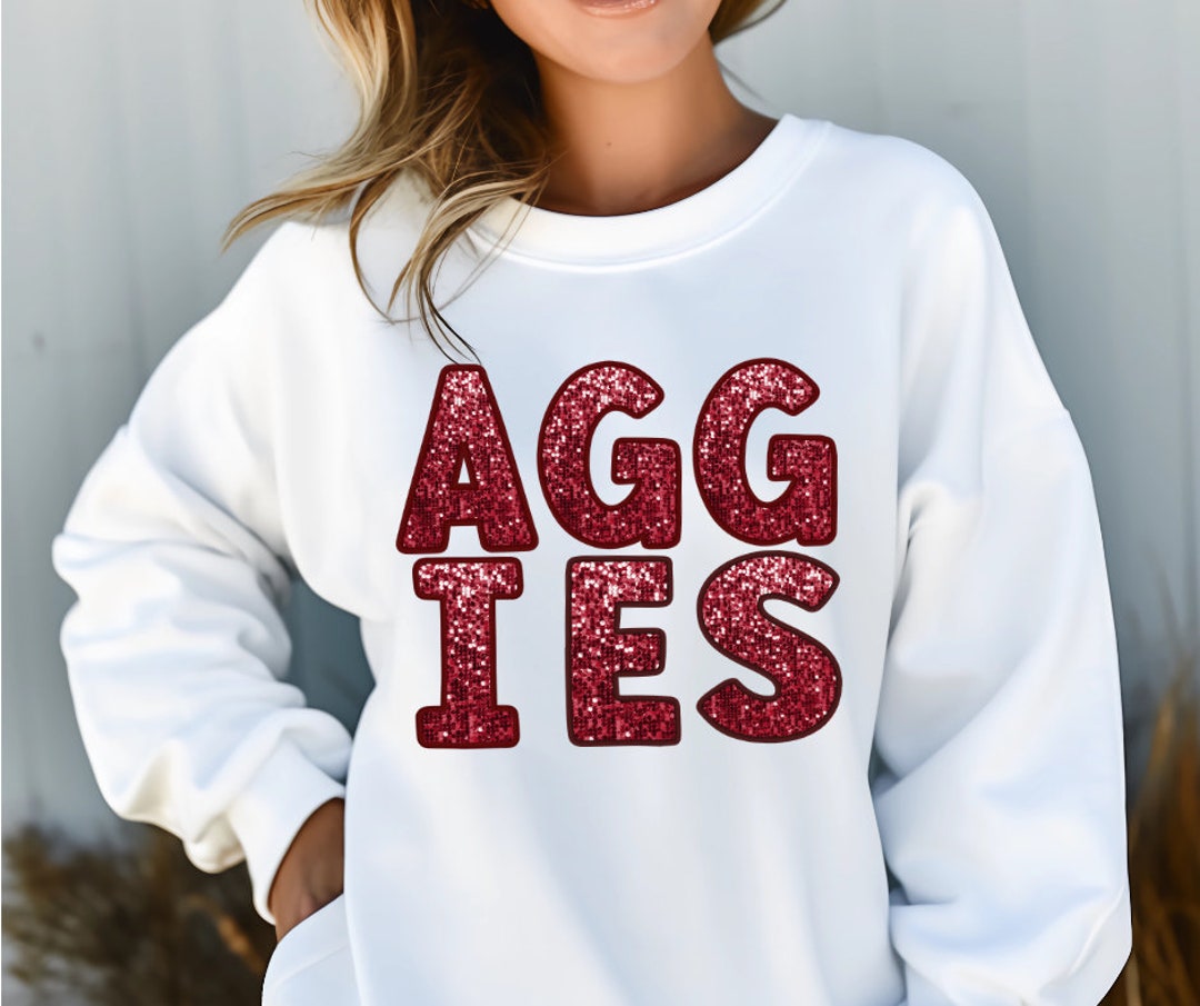 Aggie Faux Sequin Graphic Sweatshirt | Game Day Shirt Texas | Aggie ...