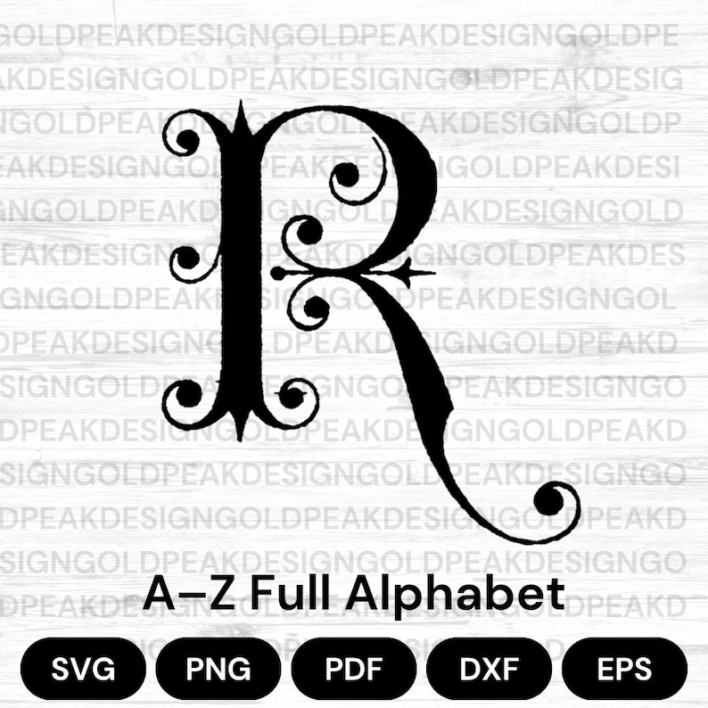 Medieval Calligraphy Alphabet, Vintage Monogram SVG PNG DXF Bundle ...